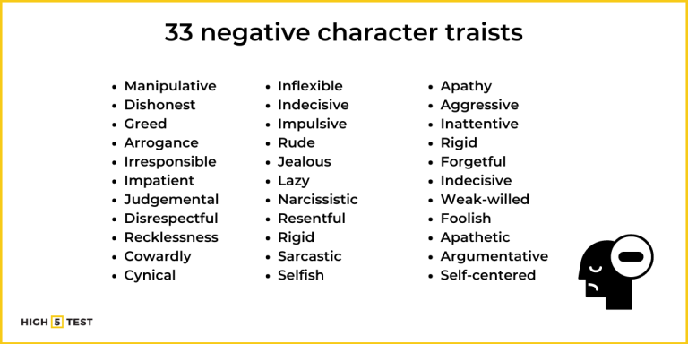33 Negative Character Traits: Definition & Examples of Bad Traits